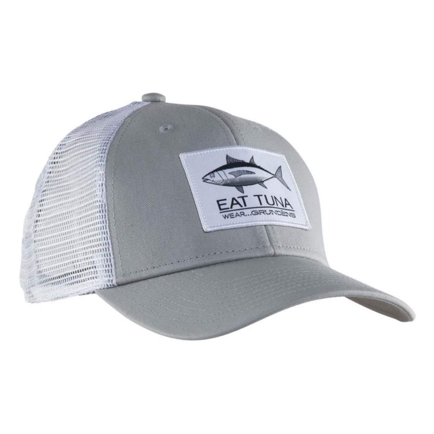 Grundens Eat Tuna Trucker Hat Glacier Grey – J&H Tackle