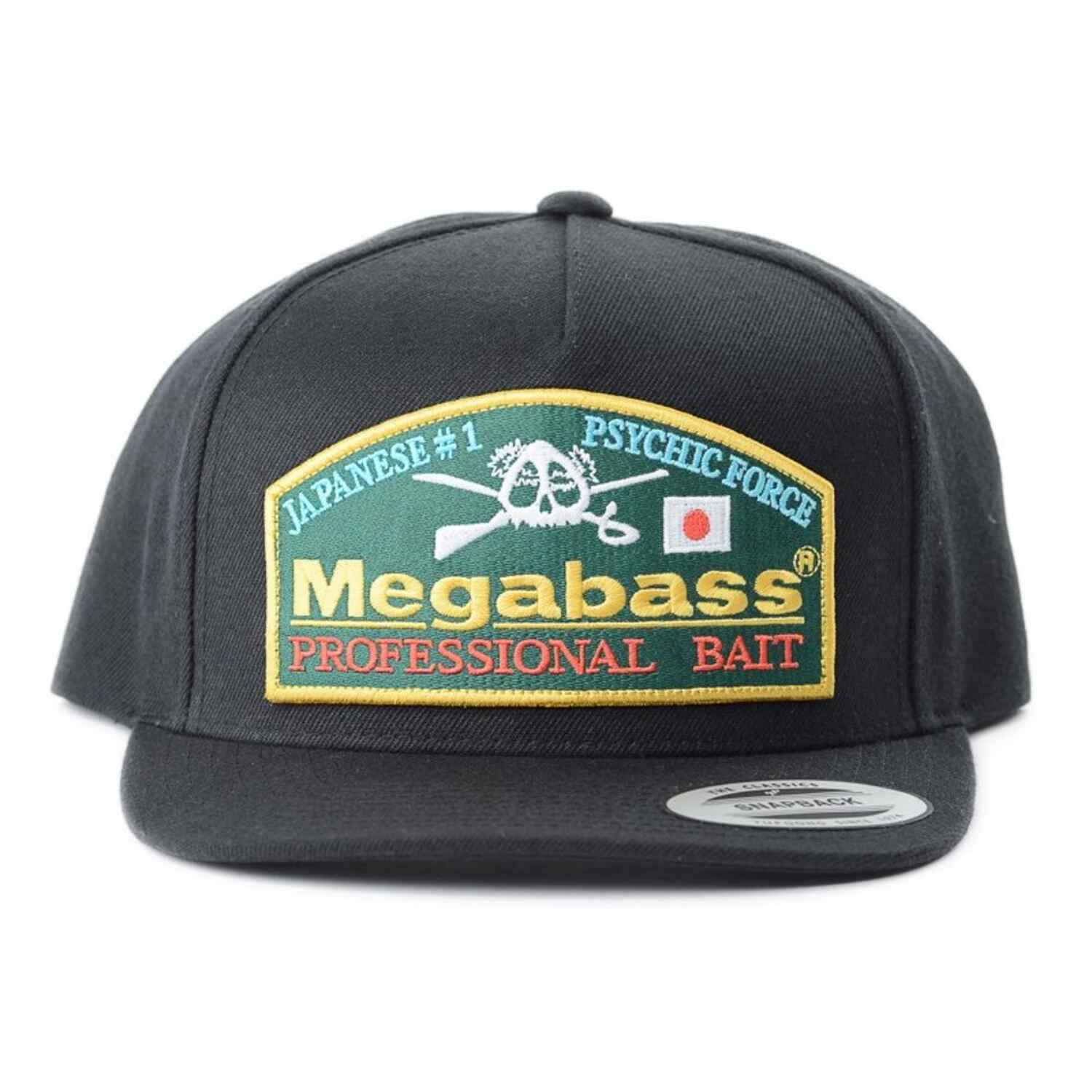 Megabass Black Throwback Snapback Hat - J&H Tackle