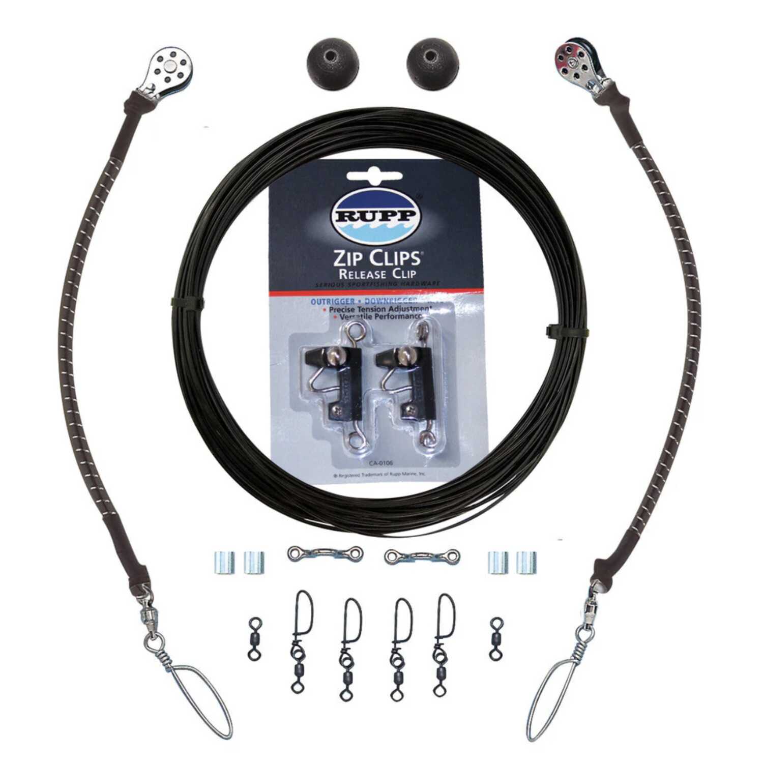 Rupp Marine Rigging Kits With Nok-Outs and Locking Pulleys Outrigger C ...