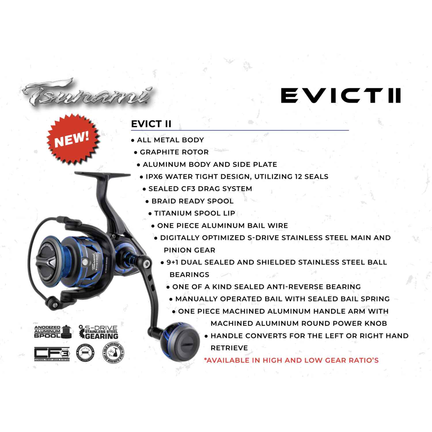 Tsunami Evict II Spinning Reels - J&H Tackle